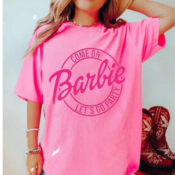 Tops | New Barbie Party Graphic Tee Shirt | Poshmark